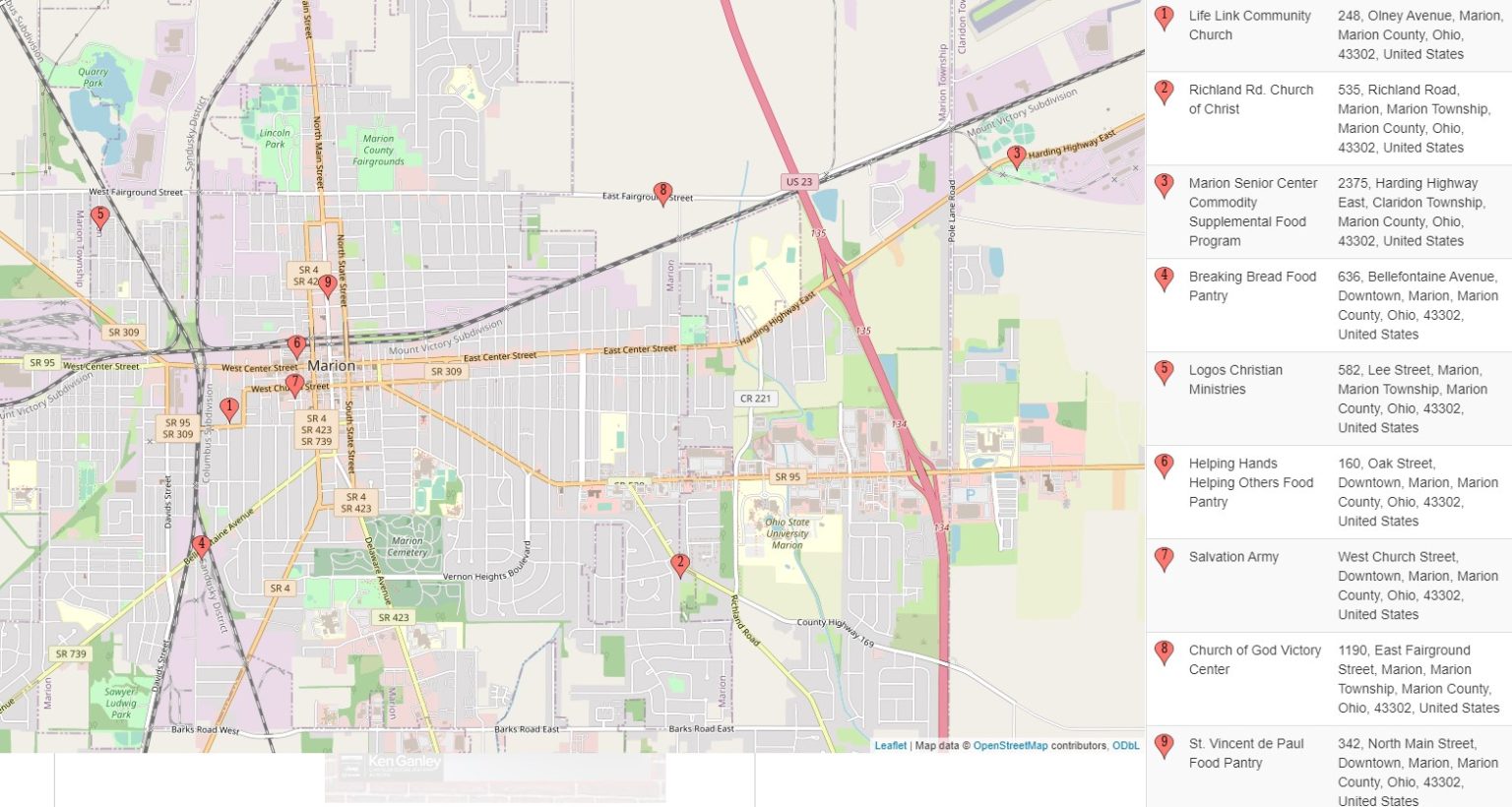 Food Pantries Map Simple FINAL - Marion Public Health